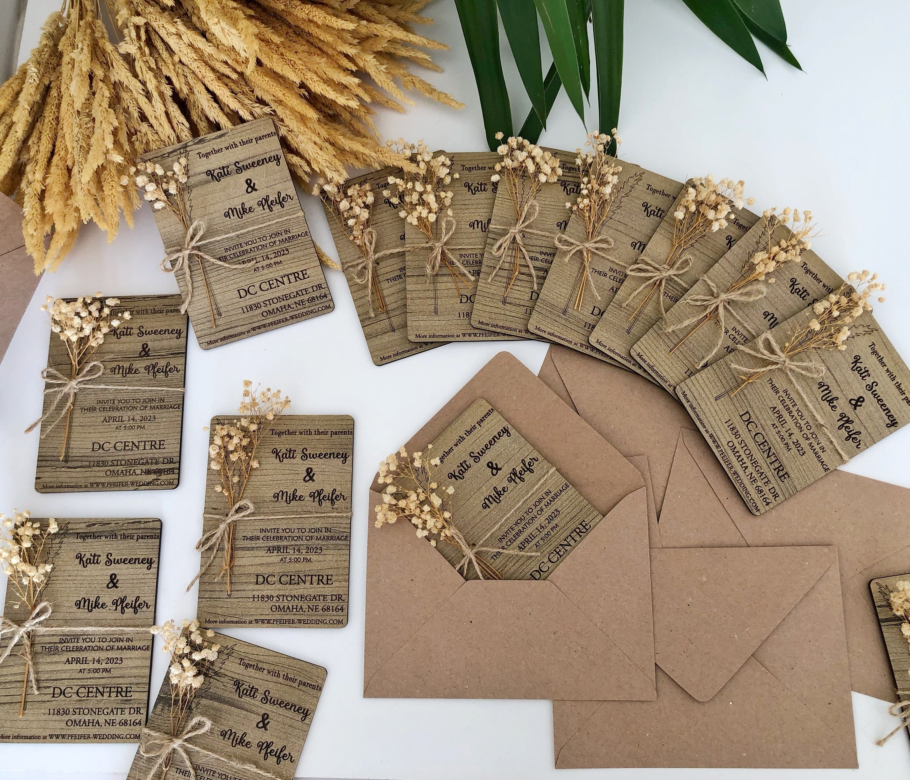 Wooden Wedding Invitation Rustic Wedding Invitations Set - Etsy