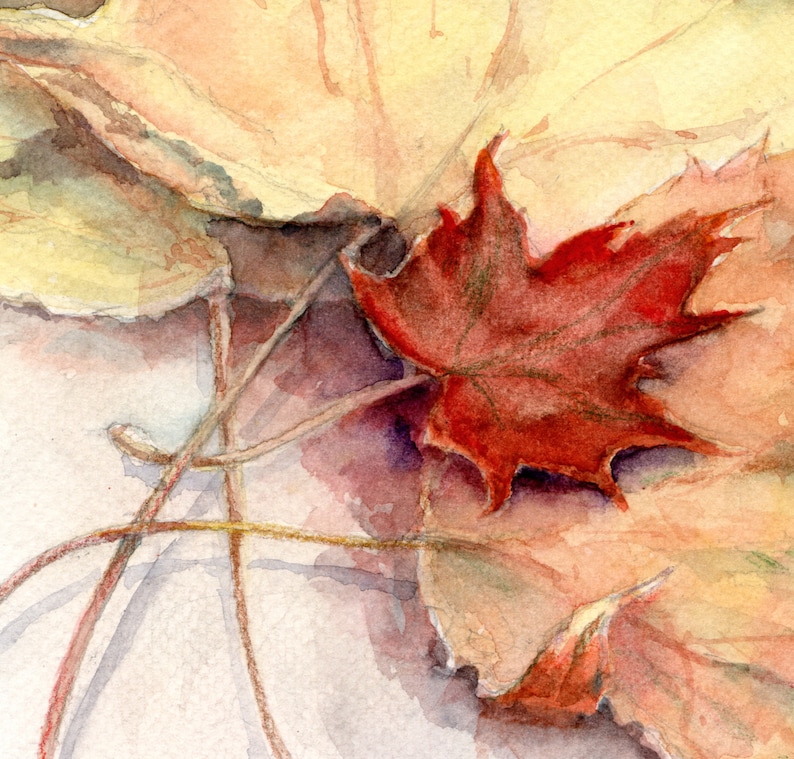 Original Watercolor autumn Leaves. - Etsy