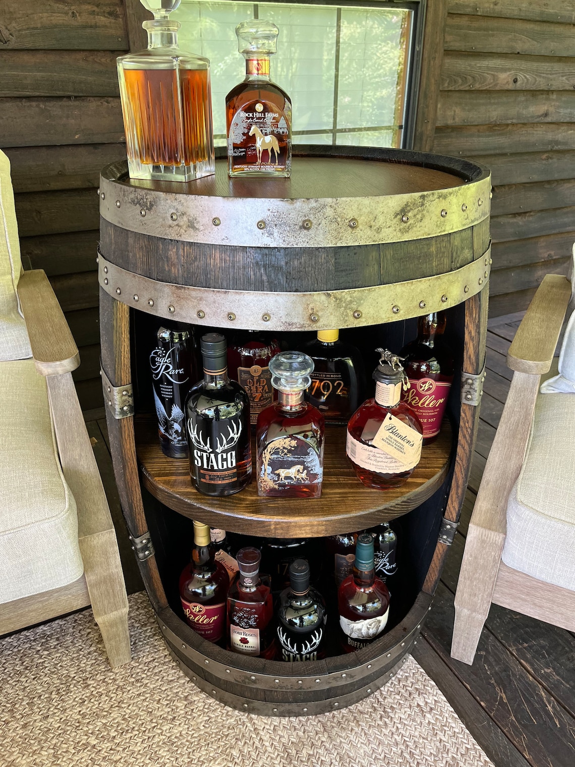 Stunning Whiskey Barrel Liquor Cabinet Pictures