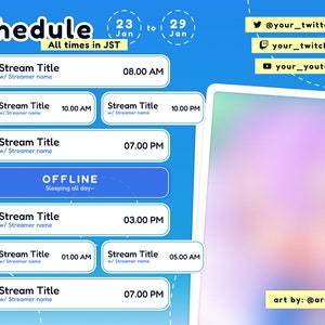 Seis Stream Schedule Template - Multi Timezone Automated Weekly ...
