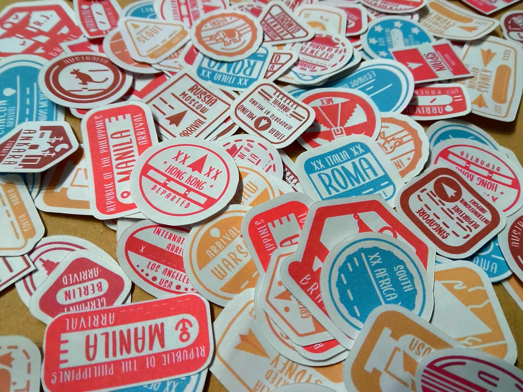 Country Stickers | Set of 38 Matte Customisable Stickers Featuring ...