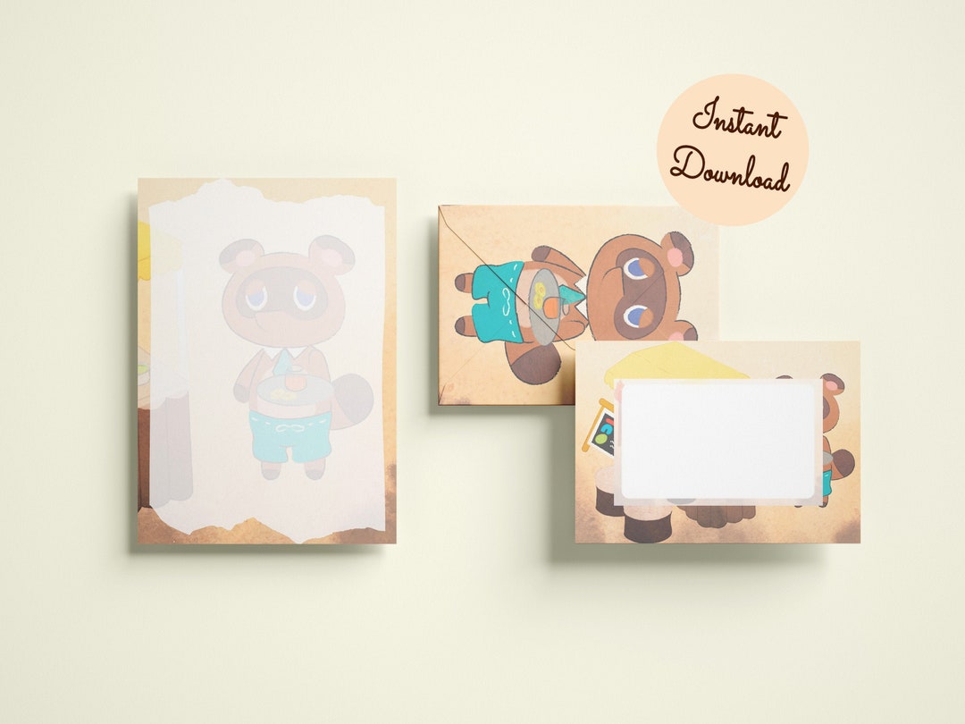 Tom Nook Stationery Set, Animal Crossing Letter Paper (digital Download ...