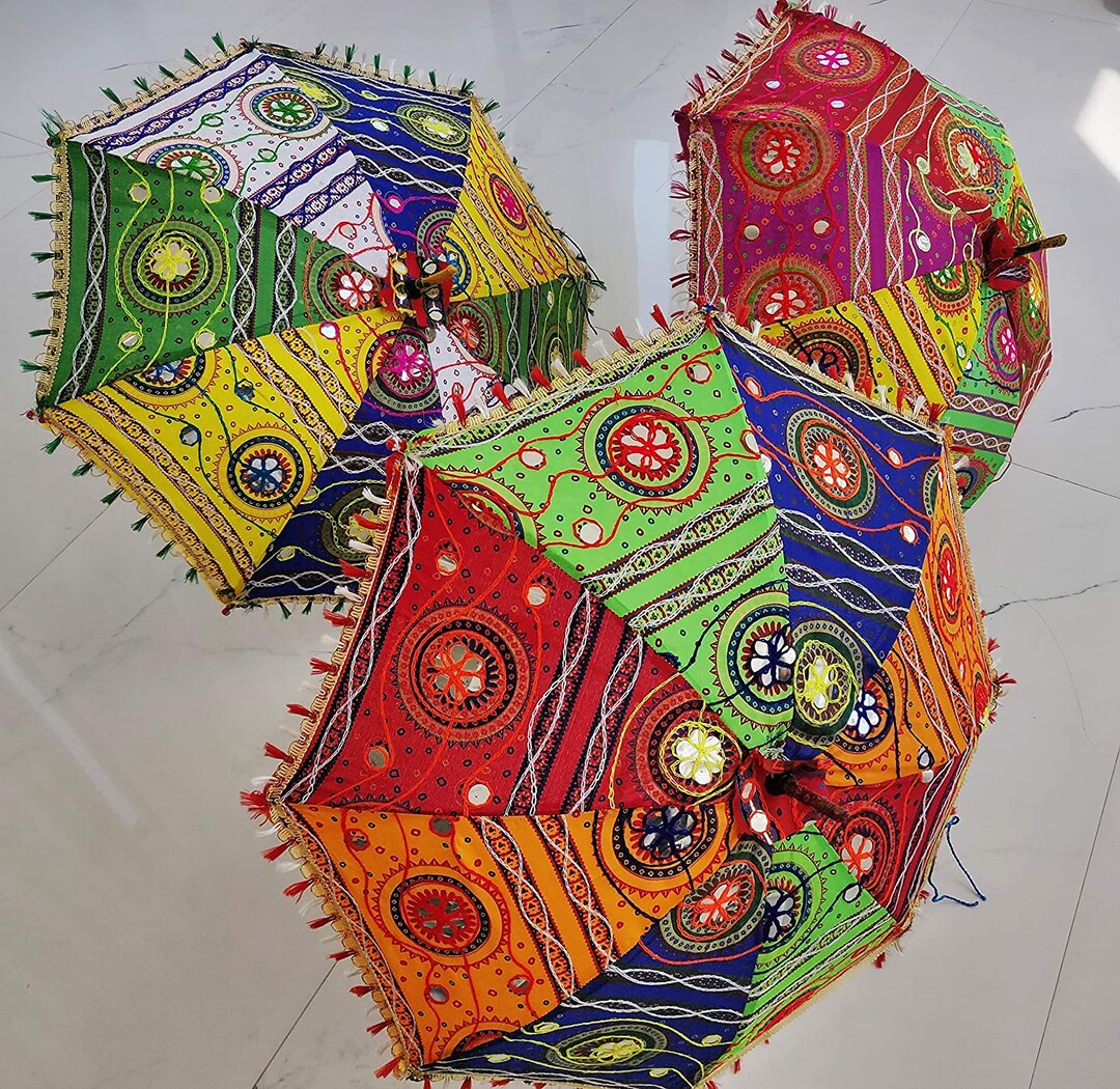 Decorative Garden Parasol Embroidery Cotton Handmade Parasols ...