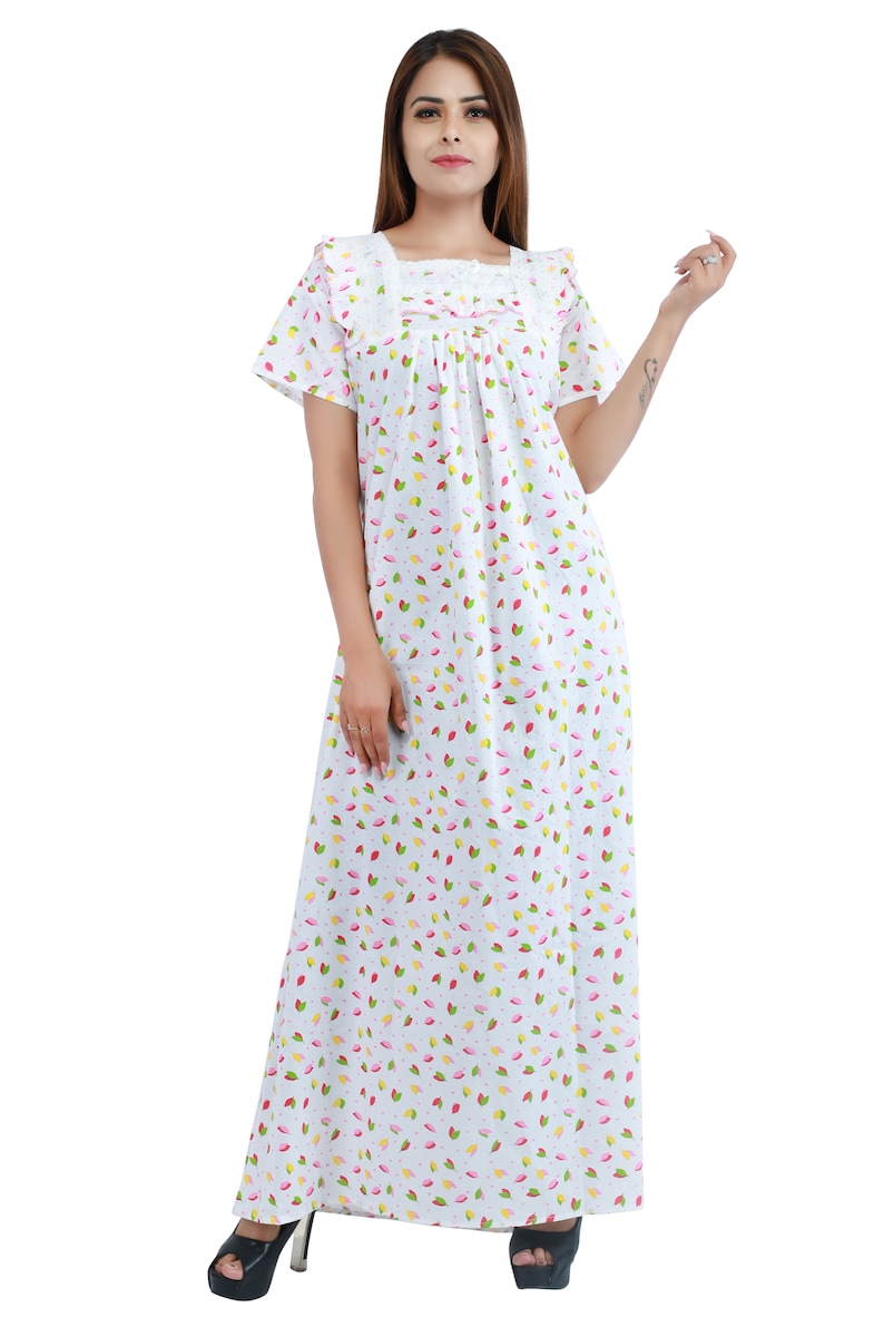 Women Nighty, Soft Cotton Night Dress, Sleep Dress, Casual Night Gown ...