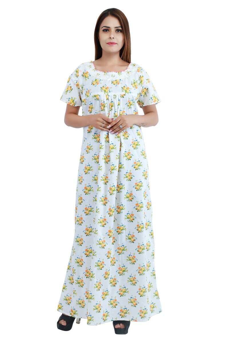 Women Nighty, Soft Cotton Night Dress, Sleep Dress, Casual Night Gown ...