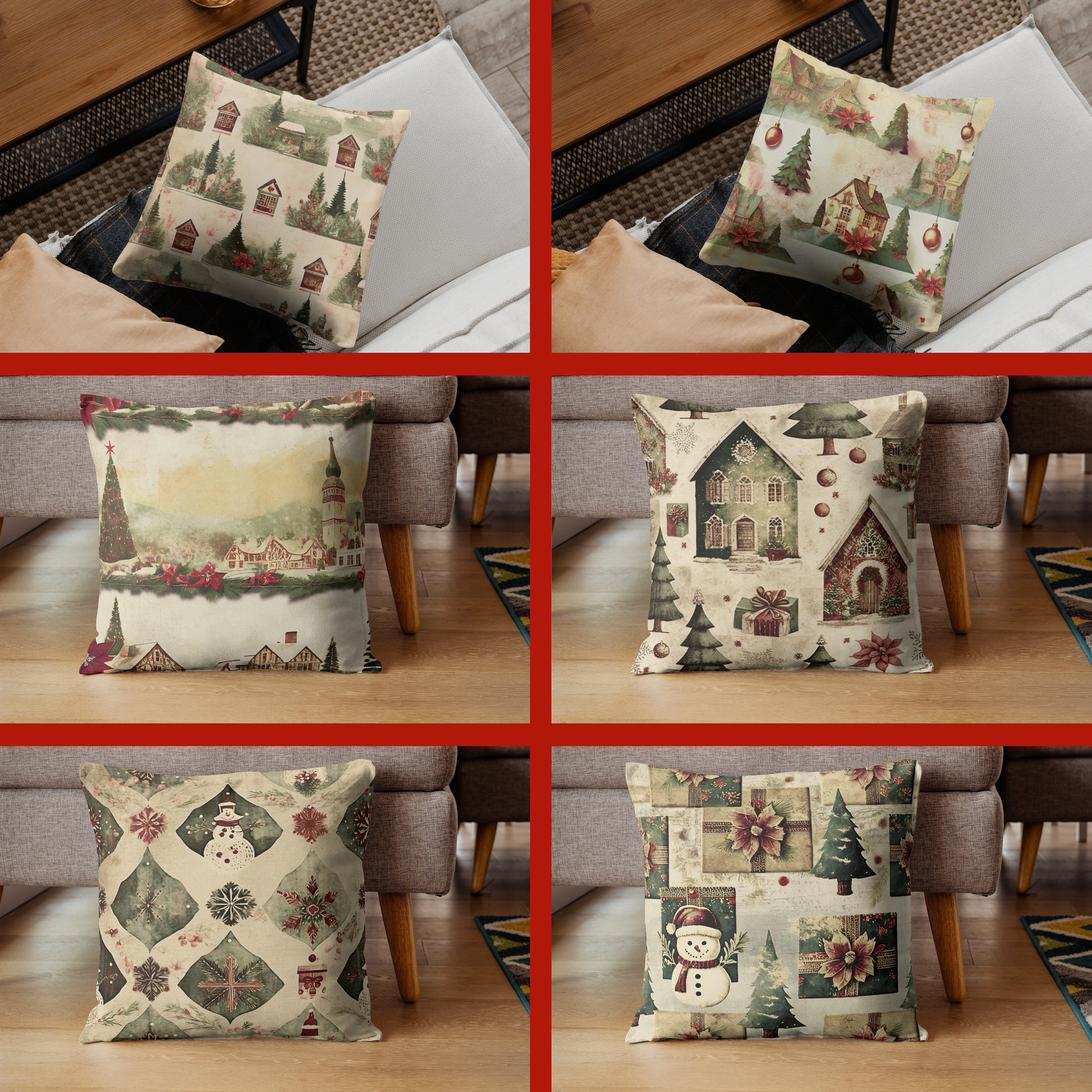 Seamless Vintage Christmas Digital Paper Pack, Winter Holiday Seamless ...