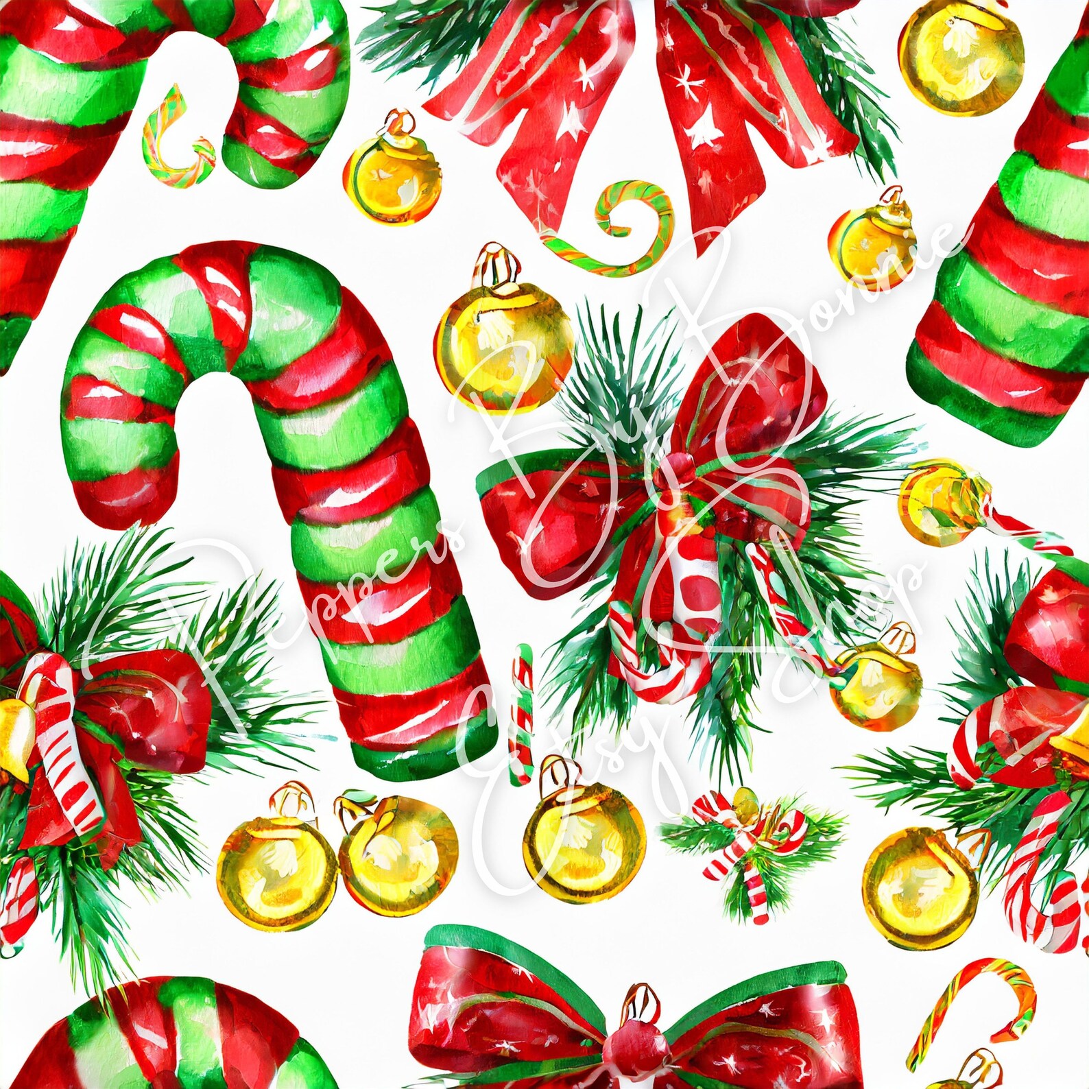 Watercolor Christmas Digital Paper: Seamless Winter Prints (50 JPEG ...