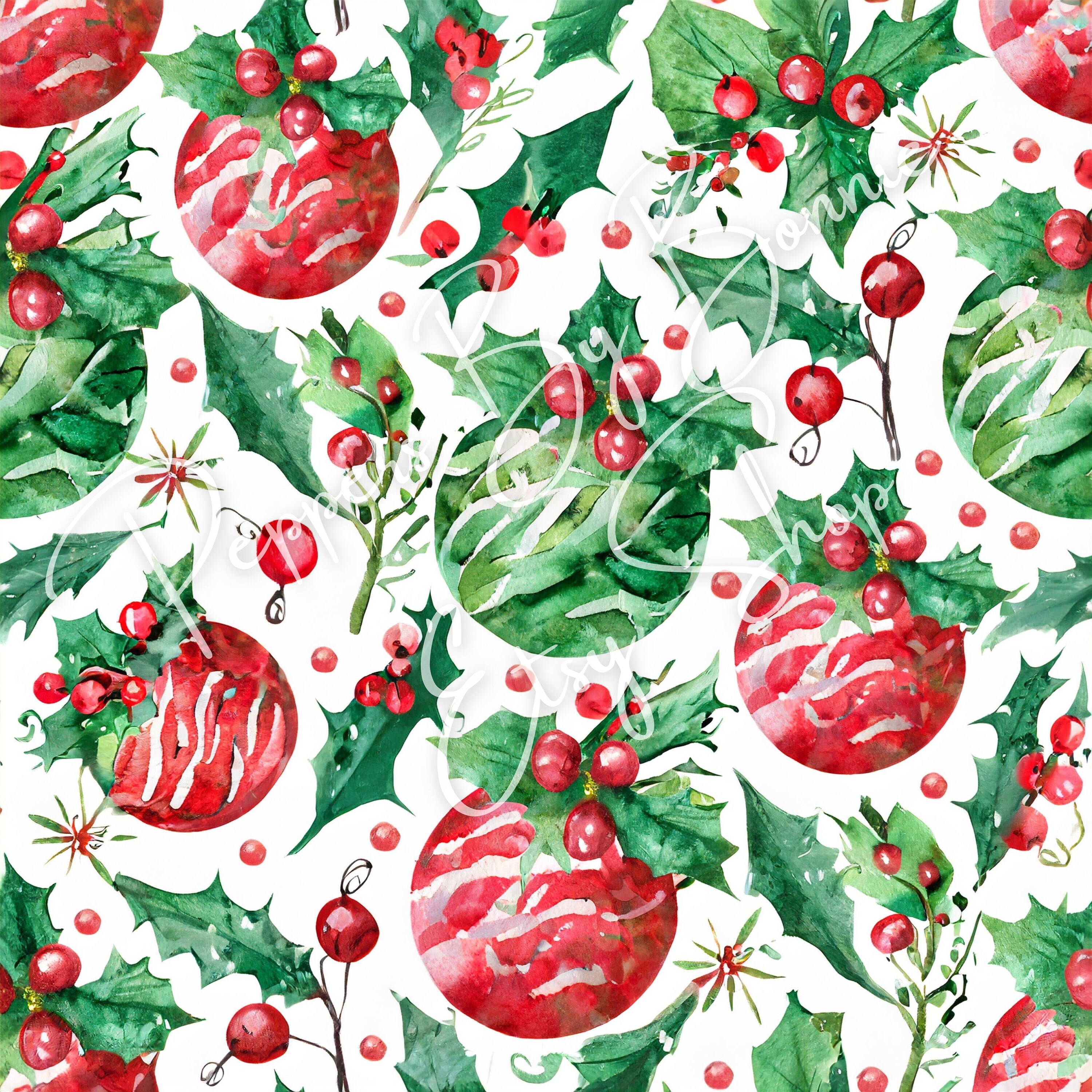 Watercolor Christmas Seamless Digital Prints, for Scrapbooking and Ect ...