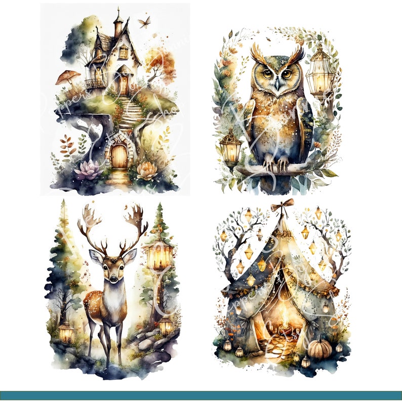 Watercolor Enchanted Forest PNG Clipart, 45 High Quality Pngs, Magic ...