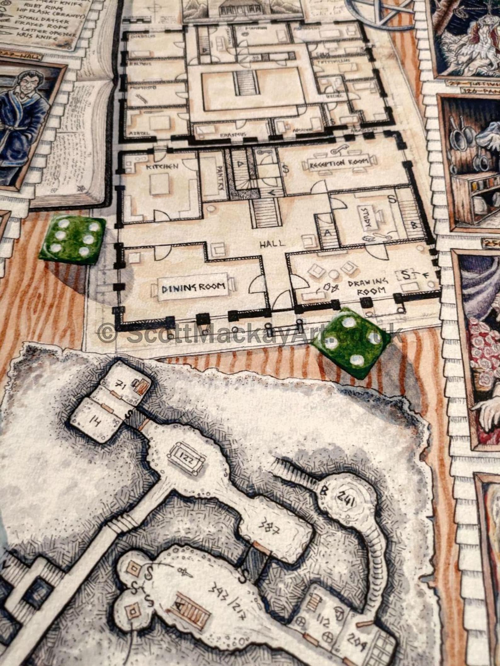 Fighting Fantasy - House of Hell A3 Map - Etsy