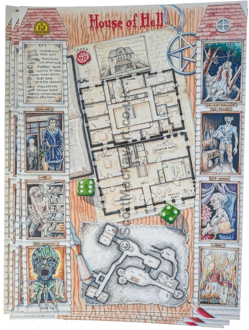 Fighting Fantasy - House of Hell A3 Map - Etsy