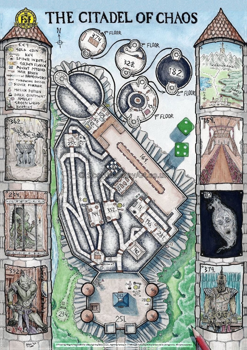 Fighting Fantasy - the Citadel of Chaos A3 Map - Etsy