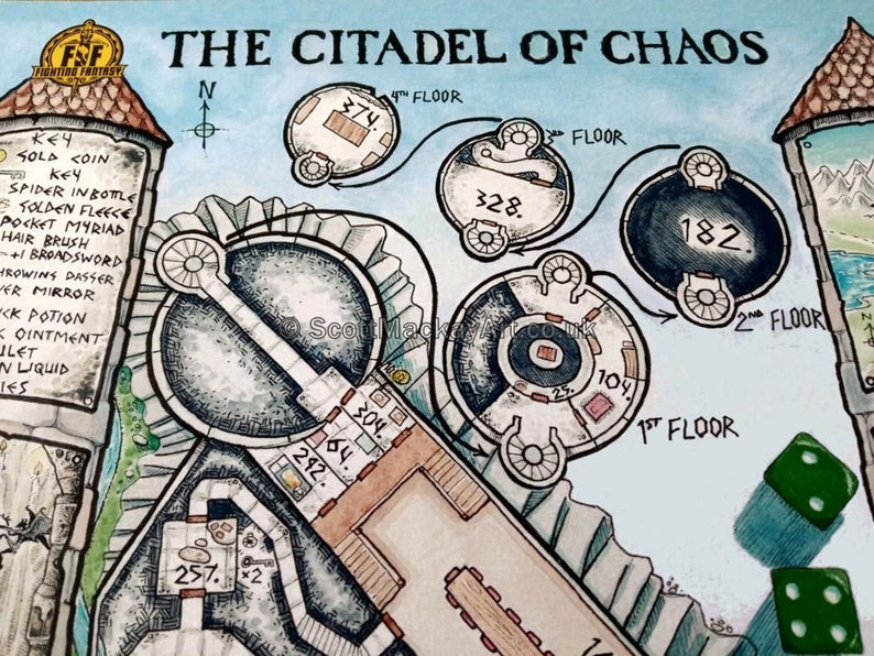 Fighting Fantasy - the Citadel of Chaos A3 Map - Etsy