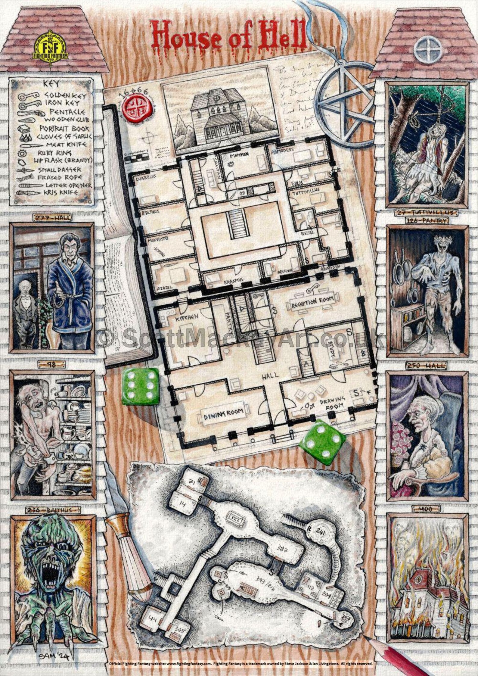 Fighting Fantasy - House of Hell A3 Map - Etsy