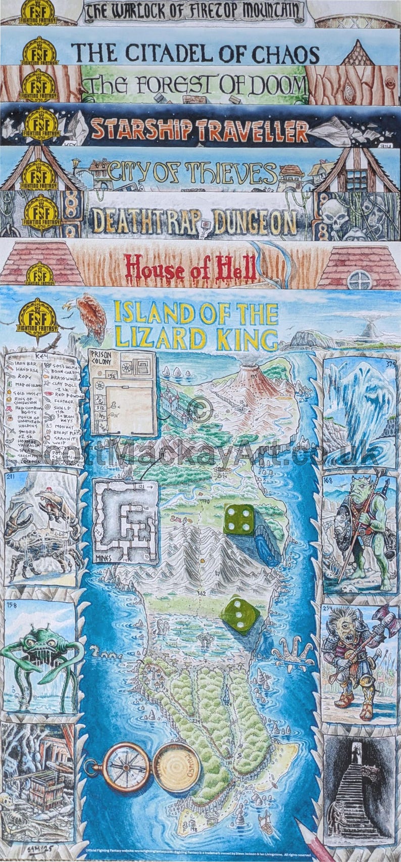 Fighting Fantasy - House of Hell A3 Map - Etsy