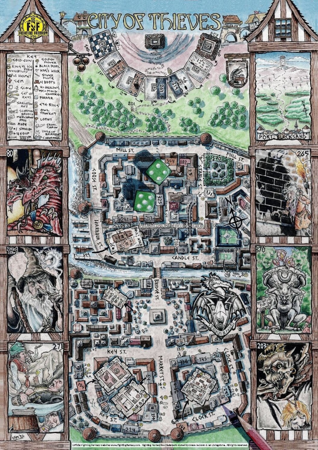 Fighting Fantasy - City of Thieves A3 Map - Etsy Australia