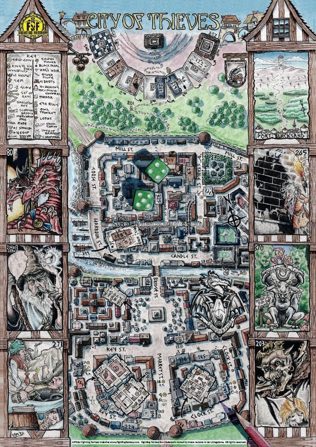 Fighting Fantasy - City of Thieves A3 Map - Etsy Australia