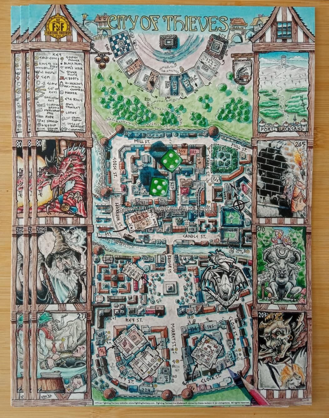 Fighting Fantasy - City of Thieves A3 Map - Etsy Australia
