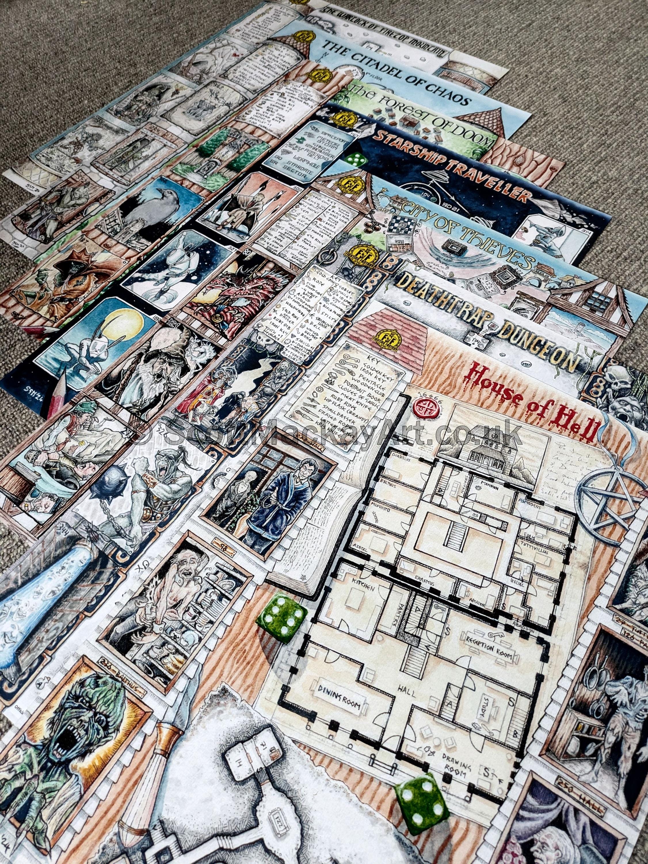 Fighting Fantasy - House of Hell A3 Map - Etsy