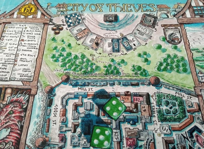 Fighting Fantasy - City of Thieves A3 Map - Etsy Australia