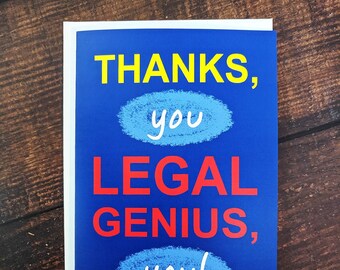 Cute Thank You Card for Lawyer Solicitor Barrister - Etsy
