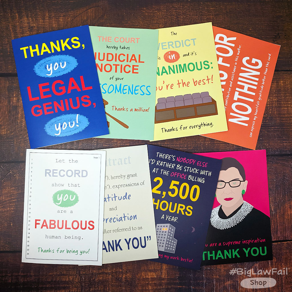 Funny Lawyer Thank You Cards Assorted Box of 8 Snarky - Etsy