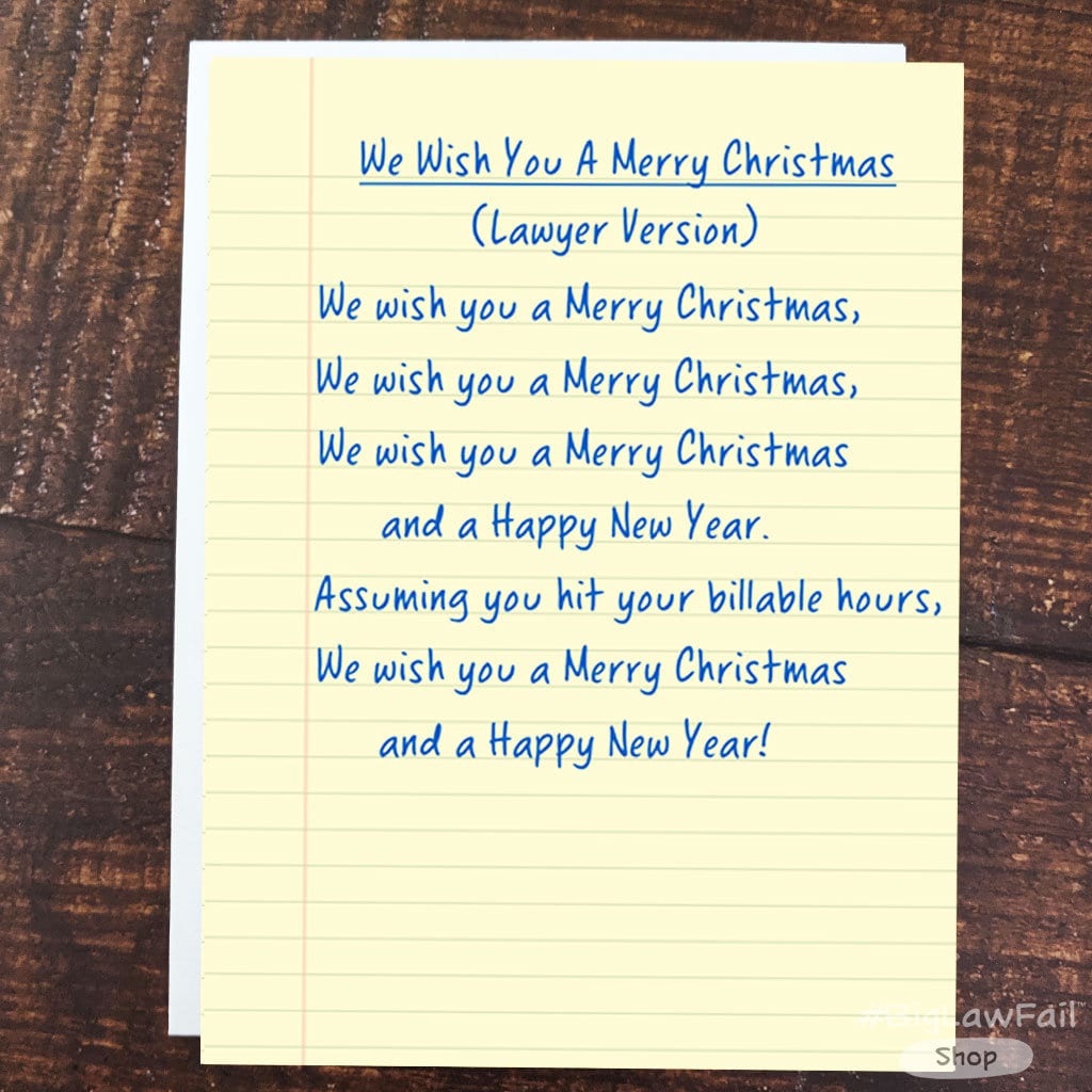 Funny Lawyer Holiday Card, We Wish You Card, Snarky Christmas Cards For ...