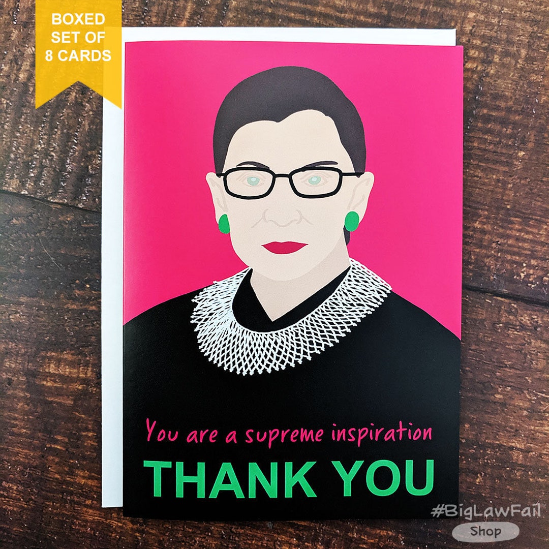 Funny Lawyer Thank You Card, Notorious RBG Box of 8, Ruth Bader ...