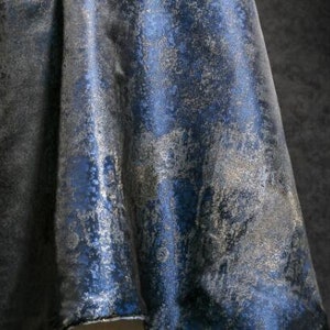 Navy Blue Gold Color Fabric Jacquard Fabric Wedding Fabric - Etsy