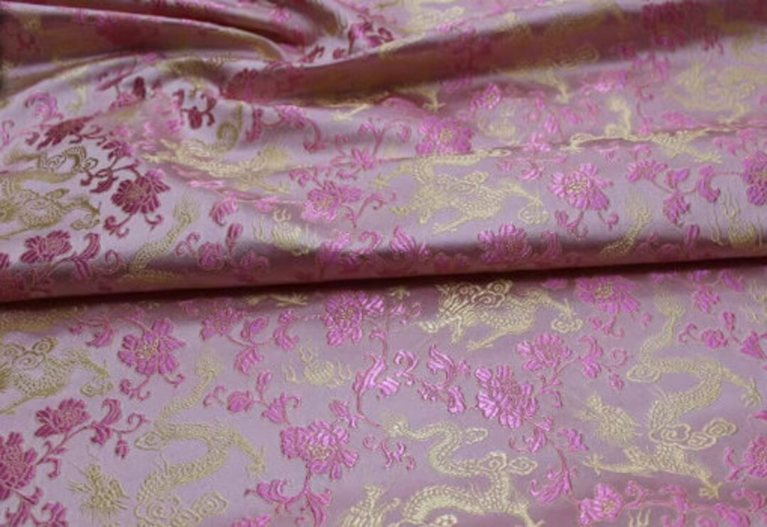 Pink Gold Fabric, Jacquard Fabric, Brocade Fabric, Cosplay Dress Fabric ...