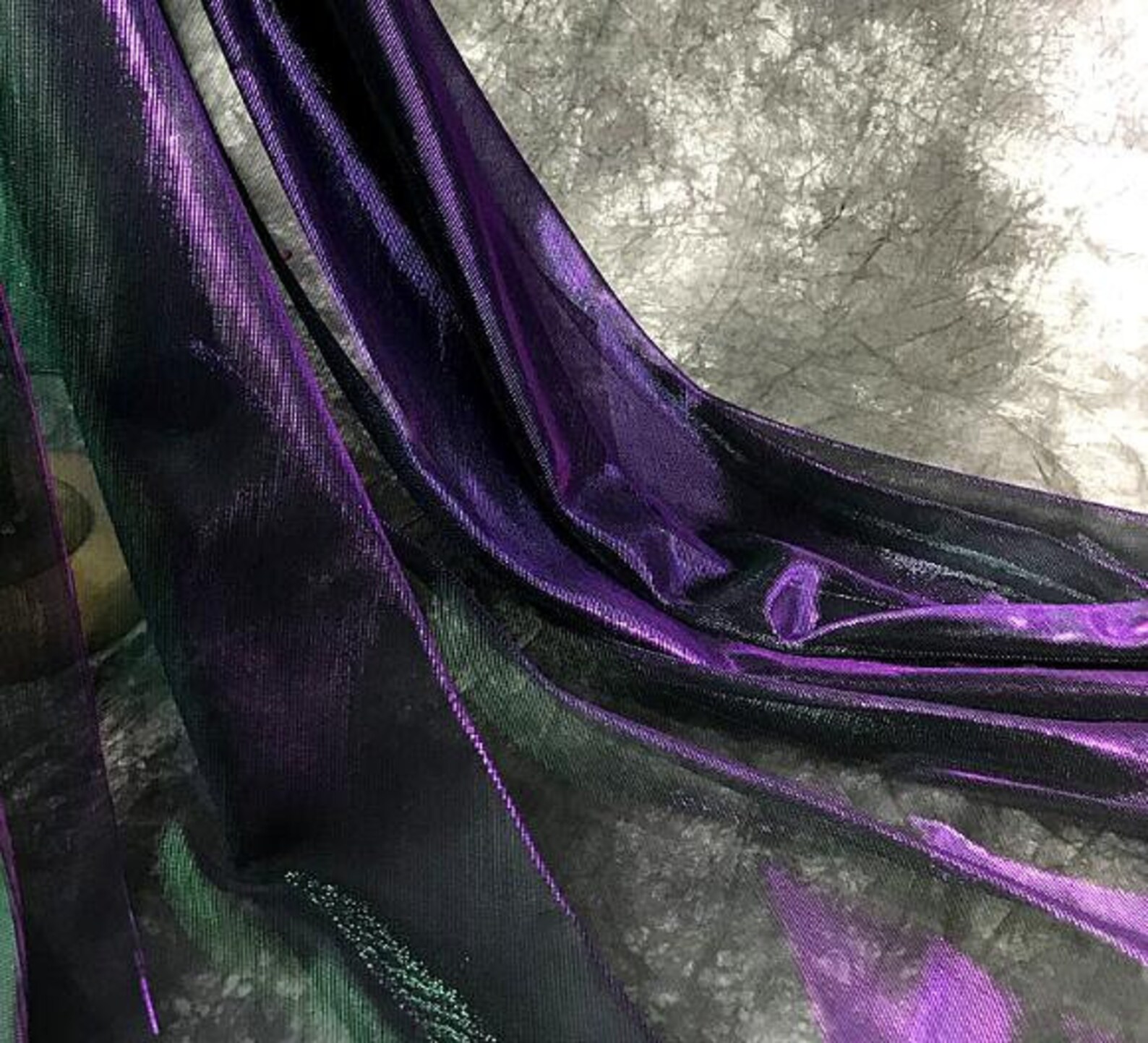 Purple Green Color Fabric Gradient Mesh Fabric Shiny Fabric - Etsy