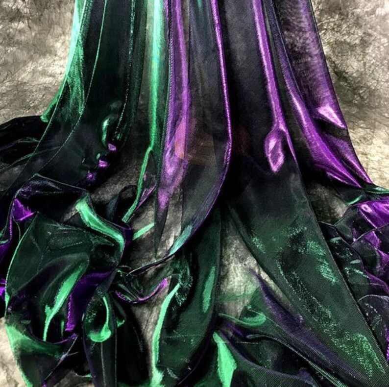 Purple Green Color Fabric Gradient Mesh Fabric Shiny Fabric - Etsy
