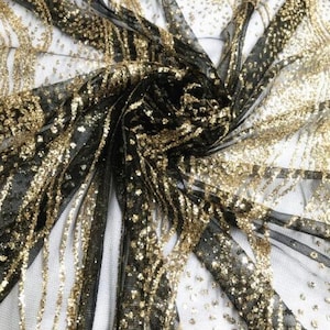30%off-2 Color Golden Glitter Style Mesh Fabric, Wedding Mesh Fabric ...