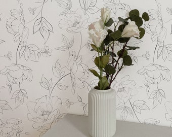 Modern Floral Wallpaper. Neutral Colors. Removable Wallpaper. Peel and ...