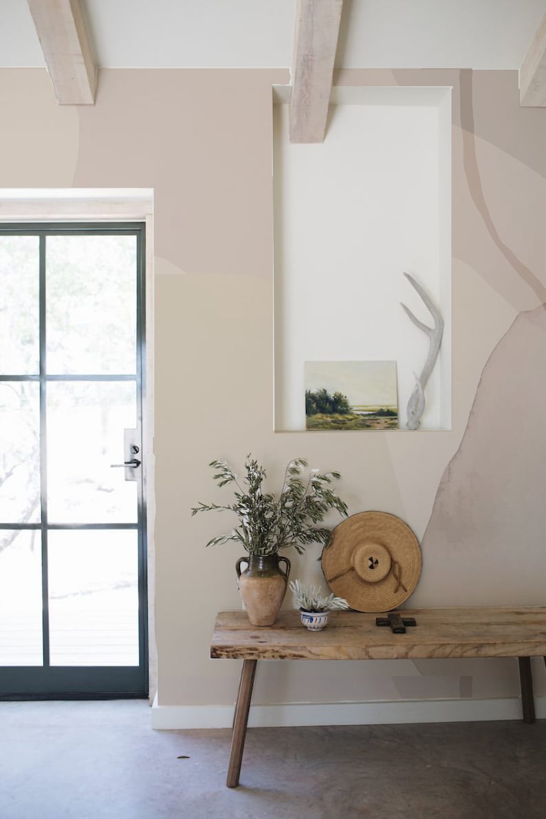 Beautiful Neutral and Pink Mural. Neutral/pink Color. Peel and Stick ...