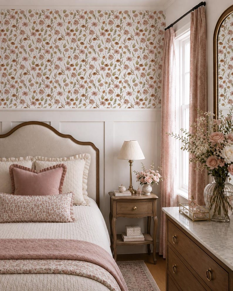 Little Prairie Petal Wallpaper. Peel and Stick Wallpaper. Removable ...