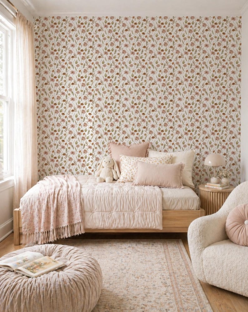 Little Prairie Petal Wallpaper. Peel and Stick Wallpaper. Removable ...