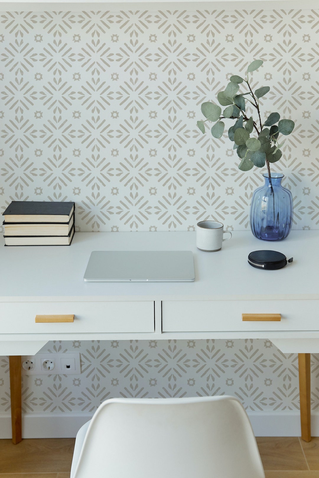 Geometric Wallpaper. Linen Color. Tile Wallpaper. Peel and Stick ...