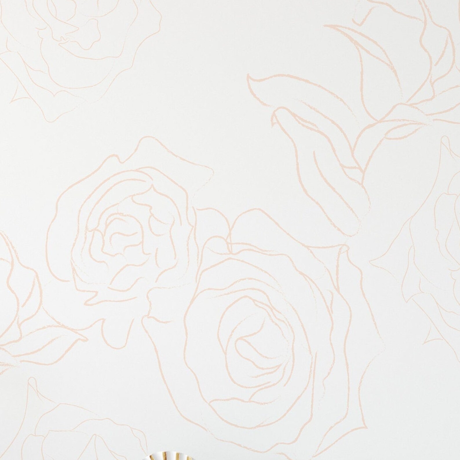 Fine Line Art Wallpaper. Pale Color Floral. Peel and Stick Wallpaper ...