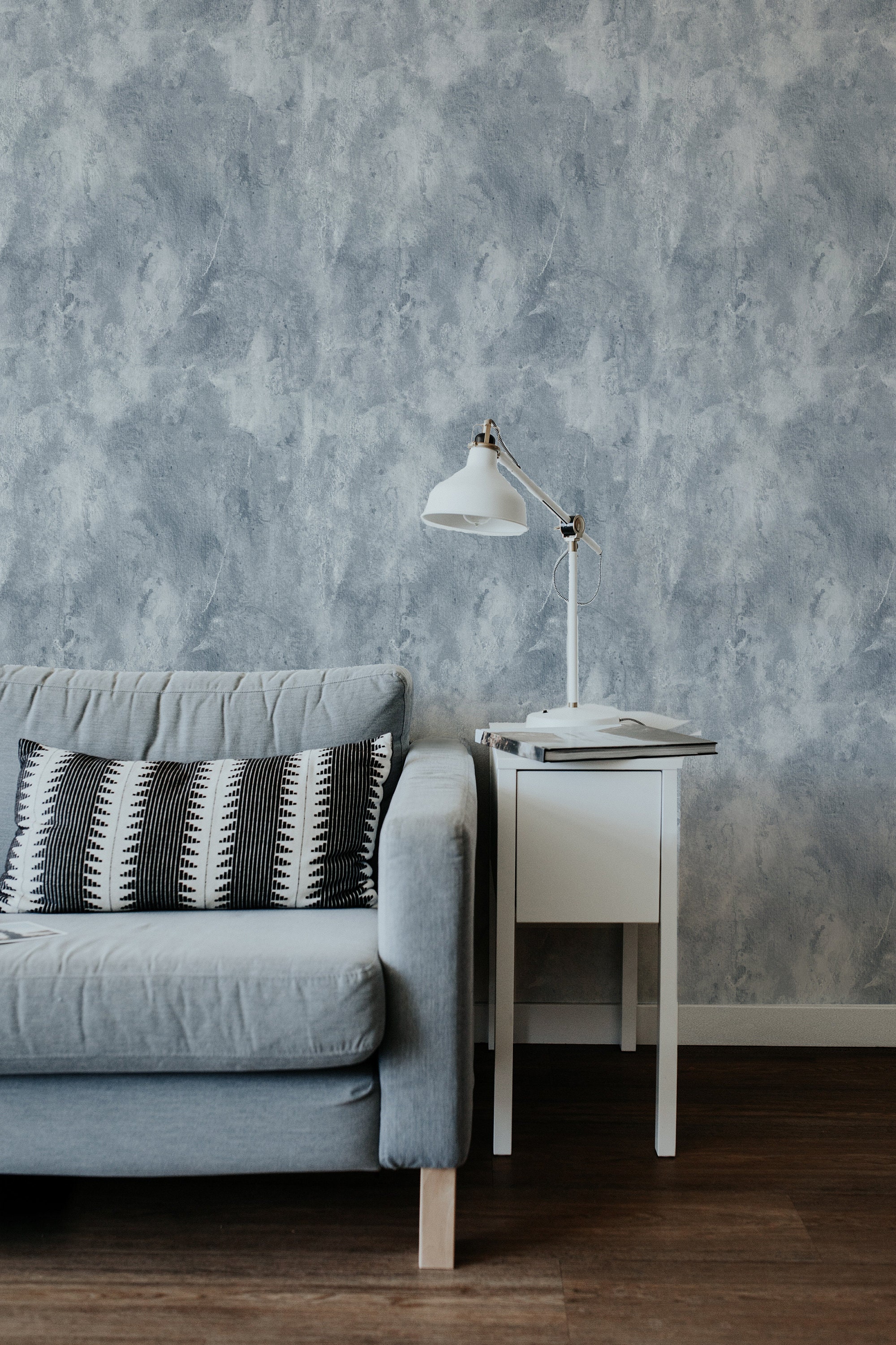 Steel Blue Textured Wallpaper