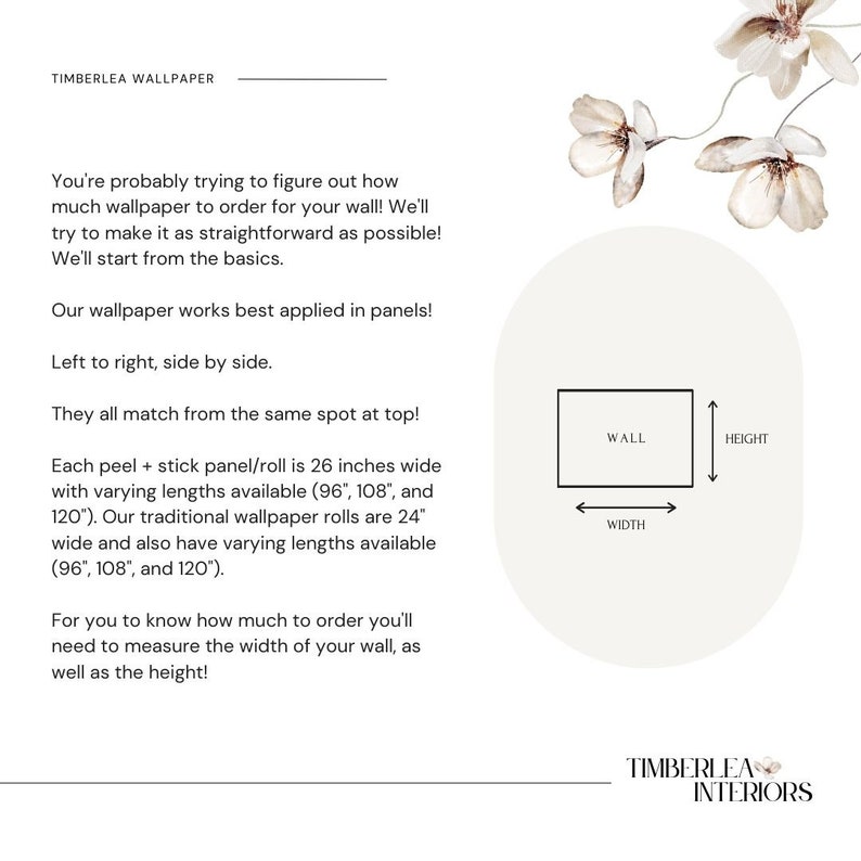 Minimal Floral Wallpaper. Color: Beige. Peel and Stick - Etsy