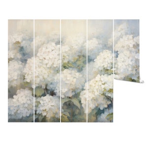 Watercolour Hydrangeas Mural. Bedroom Mural Wallpaper. Removable Peel ...