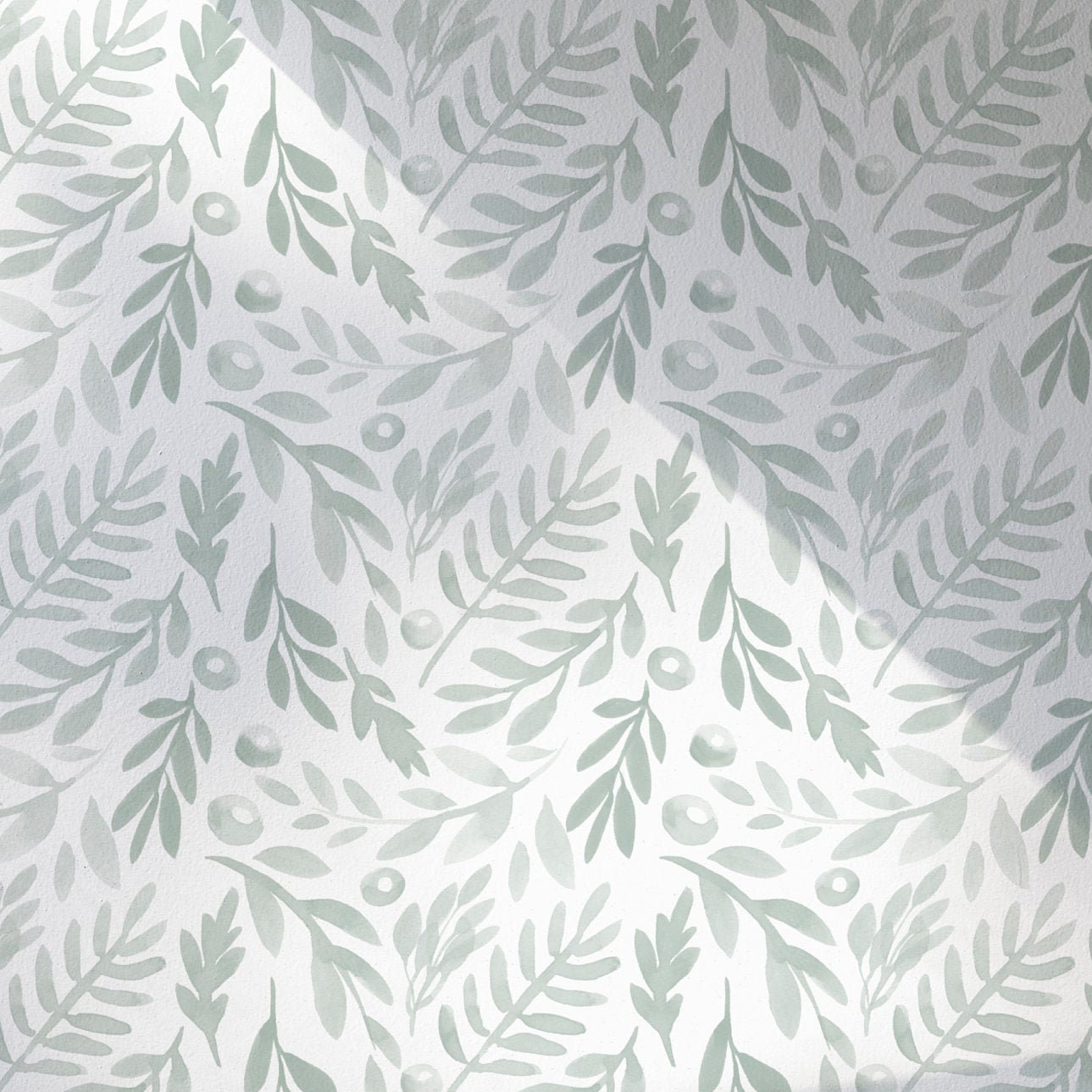 Light Sage Watercolor Floral Wallpaper. Modern Minimal | Etsy
