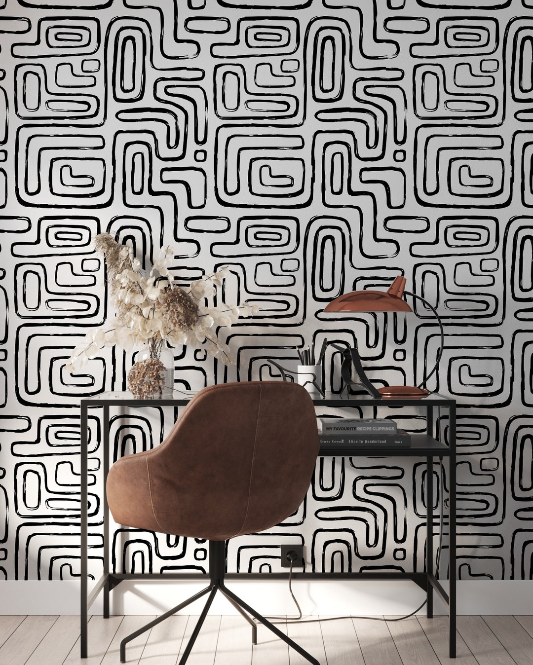 Geometric Maze Wallpaper. Removable Peel + Stick and Traditional ...