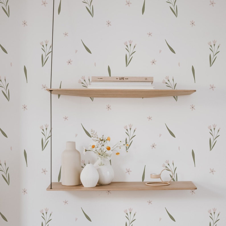 Summer Floral Wallpaper. Removable Peel + Stick and Traditional ...