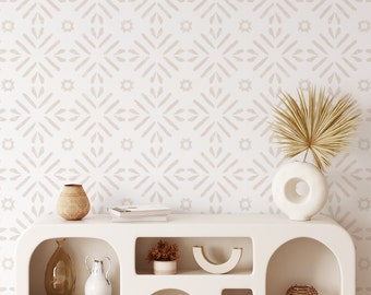 Modern Floral Wallpaper. Neutral Colors. Removable Wallpaper. Peel and ...