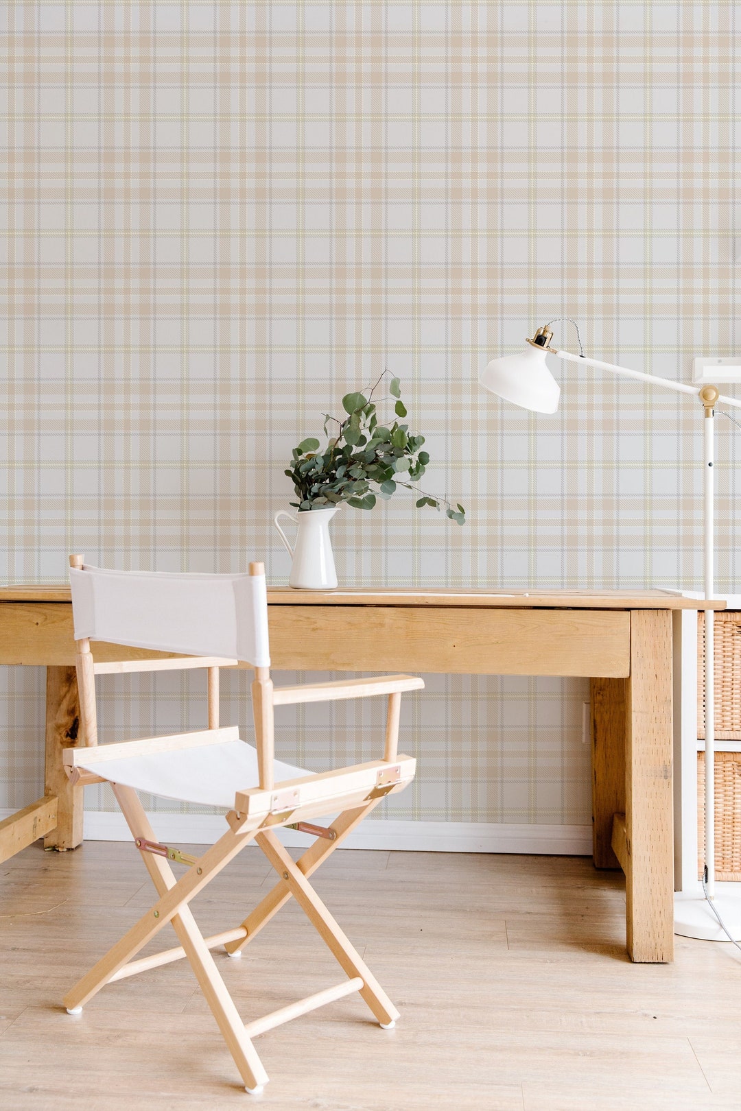 Vintage Pastel Plaid Wallpaper. Peel + Stick Wallpaper and Traditional ...