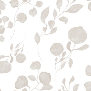 Boho Neutral Floral Wallpaper. Color: Original/neutral. Peel and Stick ...