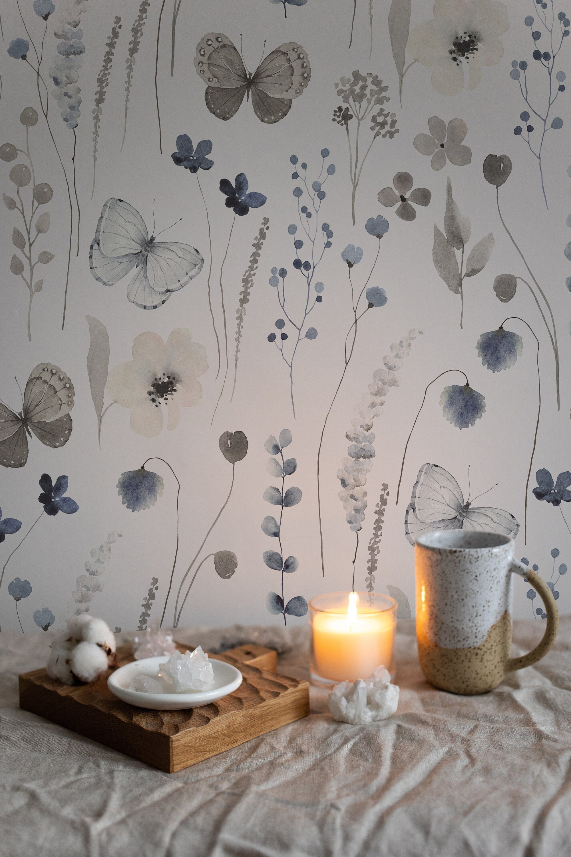 Soft Flutter Wallpaper. Peel and Stick and Traditional Wallpaper ...
