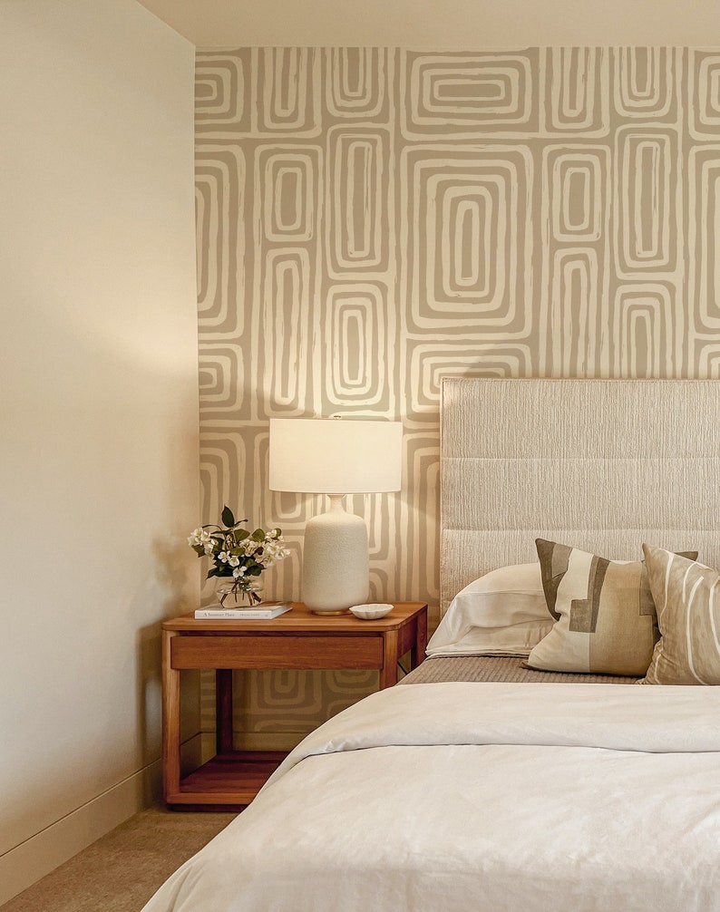 Neutral Abstract Geometric Wallpaper. Peel and Stick Wallpaper - Etsy